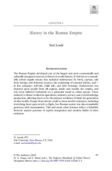 (PDF) Slavery in the Roman Empire