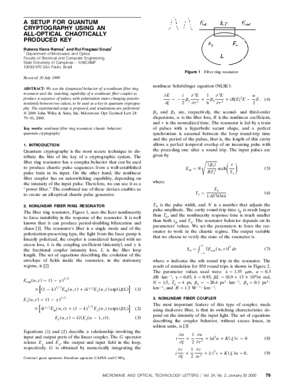 (PDF) A setup for quantum cryptography using an all‐optical chaotically produced key