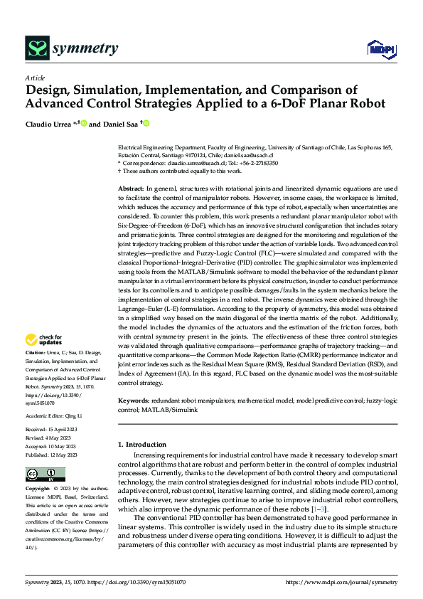 Pdf Design Simulation Implementation And Comparison Of Advanced Control Strategies Applied