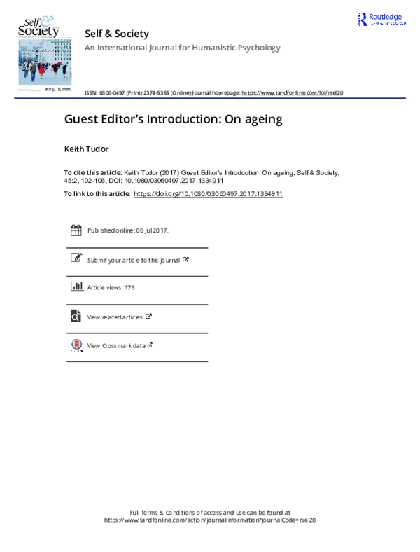 (PDF) Guest Editor’s Introduction: On ageing