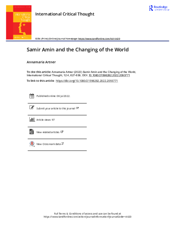 (PDF) Samir Amin and the Changing of the World
