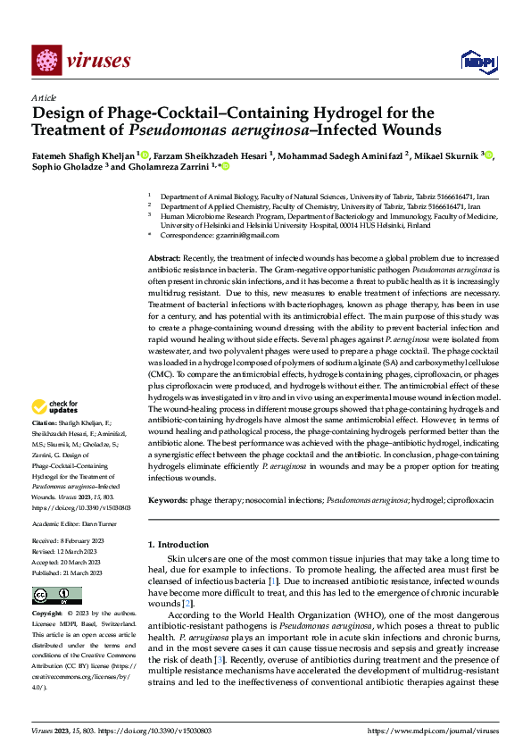 (PDF) Design of Phage-Cocktail–Containing Hydrogel for the Treatment of ...
