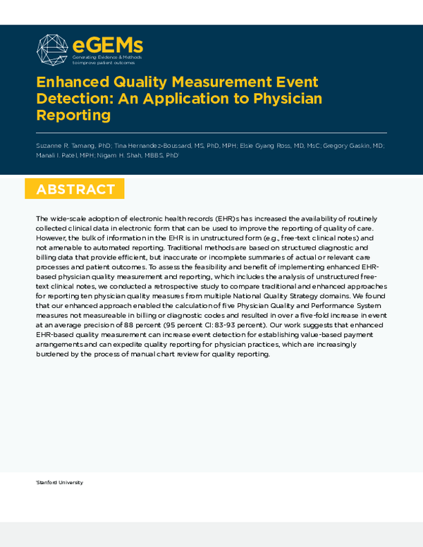 (PDF) Enhanced Quality Measurement Event Detection: An Application to ...