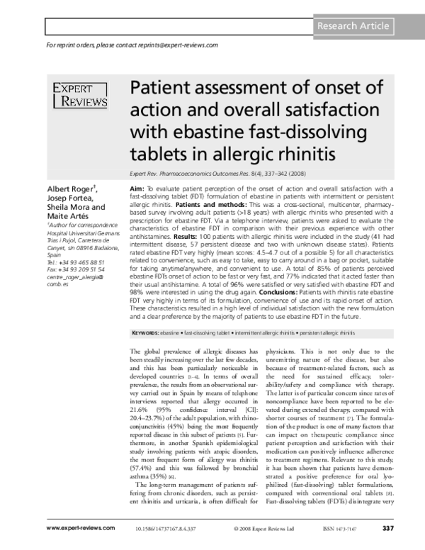 (PDF) Patient assessment of onset of action and overall satisfaction ...