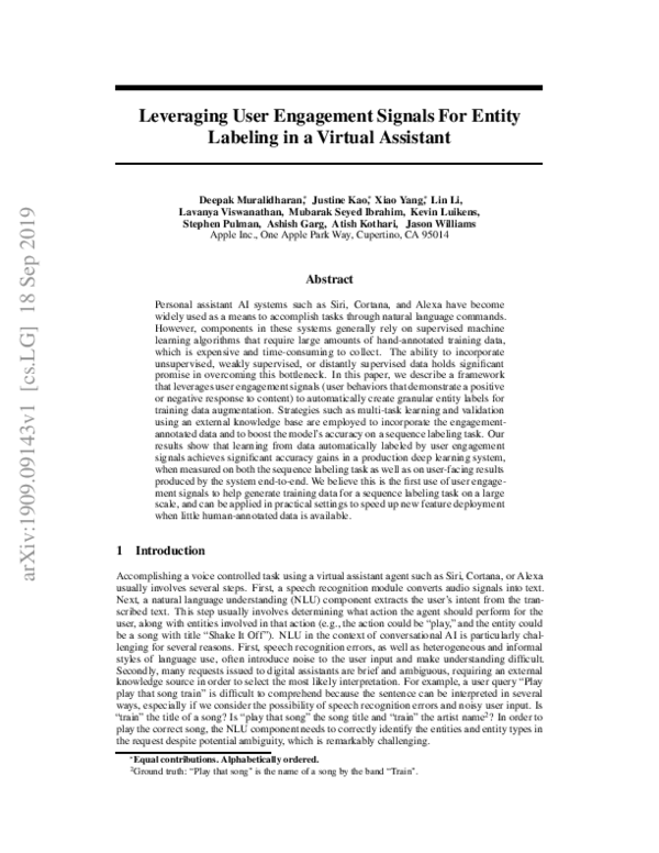 (PDF) Leveraging User Engagement Signals For Entity Labeling in a ...