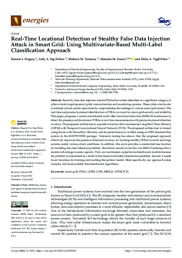 (PDF) Real-Time Locational Detection of Stealthy False Data Injection ...