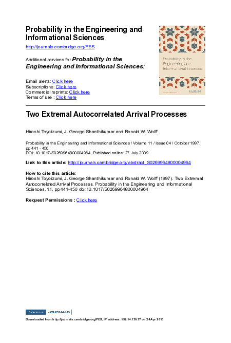(PDF) Two Extremal Autocorrelated Arrival Processes