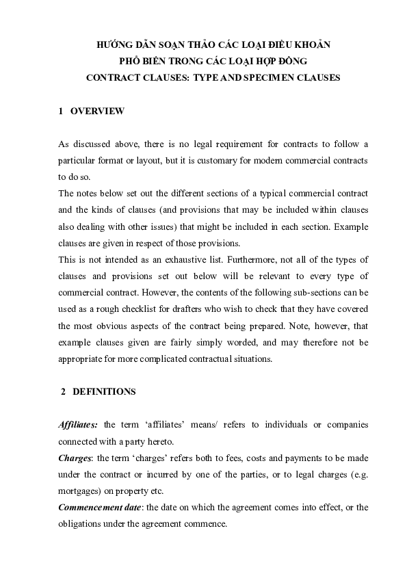 (DOC) CONTRACT CLAUSES