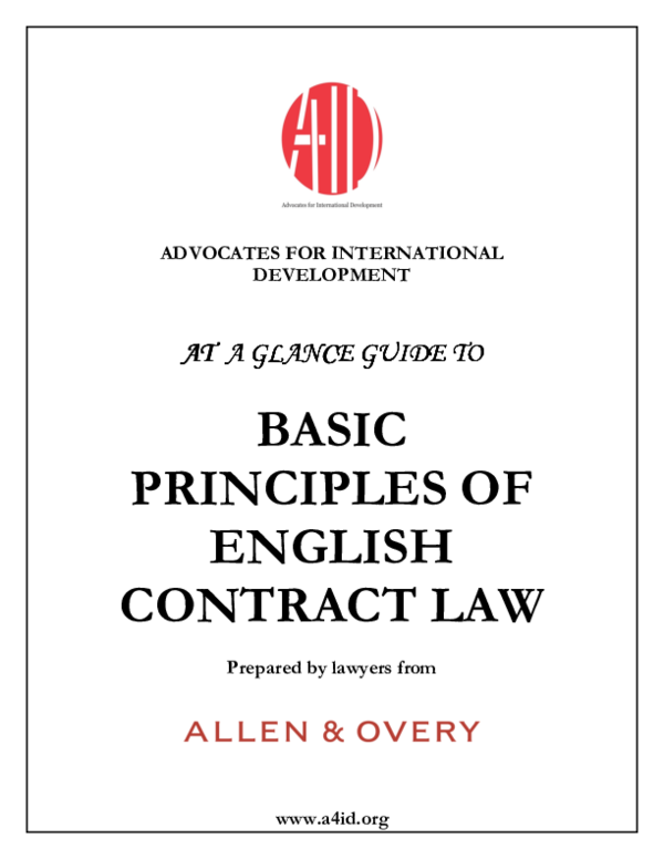 (PDF) BASIC PRINCIPLES OF ENGLISH CONTRACT LAW