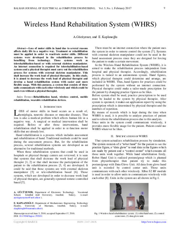 (PDF) Wireless Hand Rehabilitation System (WHRS)