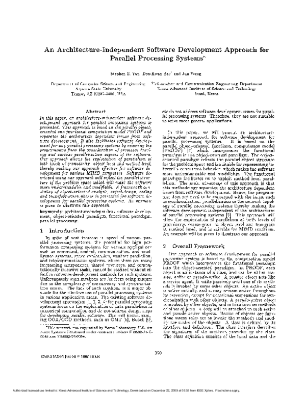 (PDF) An architecture-independent software development approach for parallel processing systems