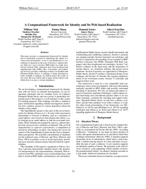 Pdf A Computational Framework For Identity And Its Web Based Realization