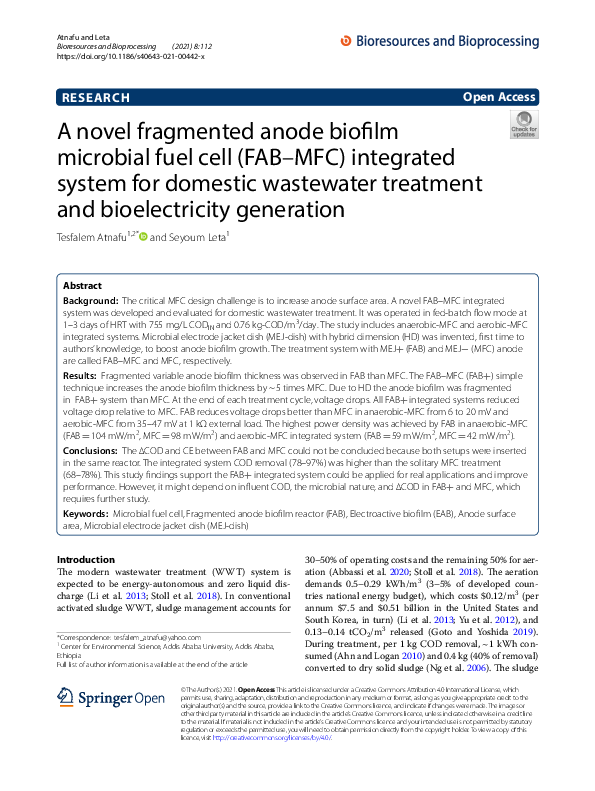 (PDF) A novel fragmented anode biofilm microbial fuel cell (FAB–MFC) integrated system for ...