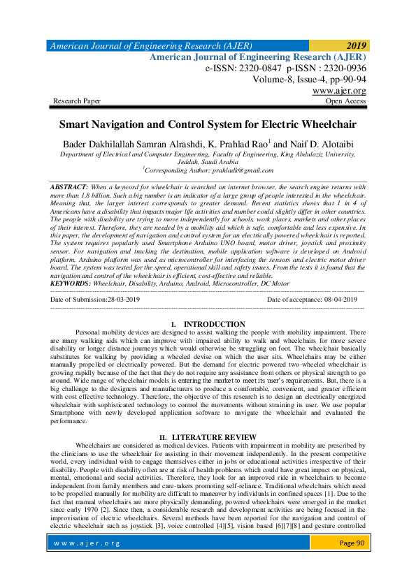 (PDF) Smart Navigation and Control System for Electric Wheelchair