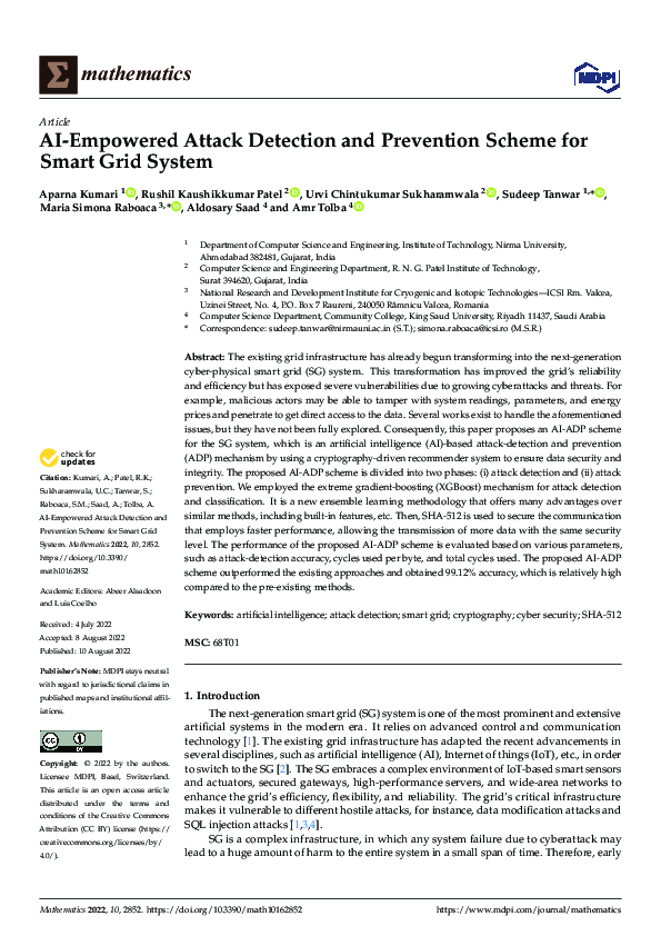 (PDF) AI-Empowered Attack Detection and Prevention Scheme for Smart Grid System