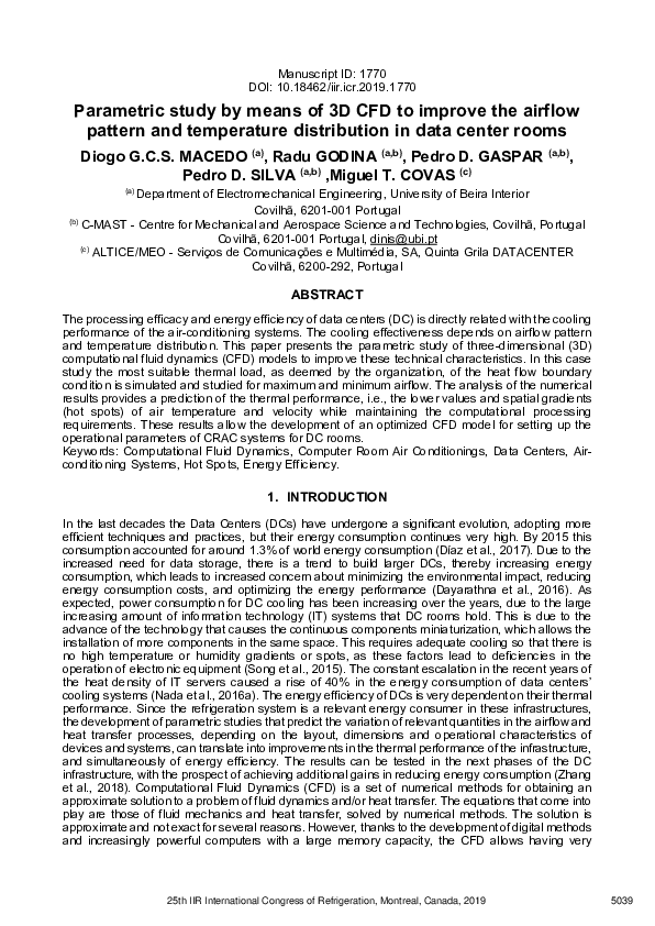 (PDF) Parametric study by means of 3D CFD to improve the airflow ...