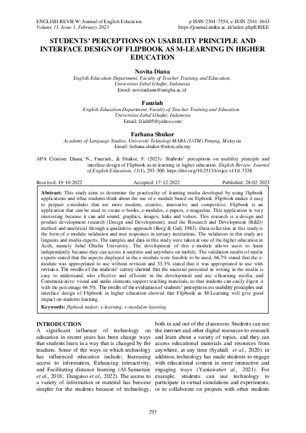 (PDF) Students’ Perceptions on Usability Principle and Interface Design ...