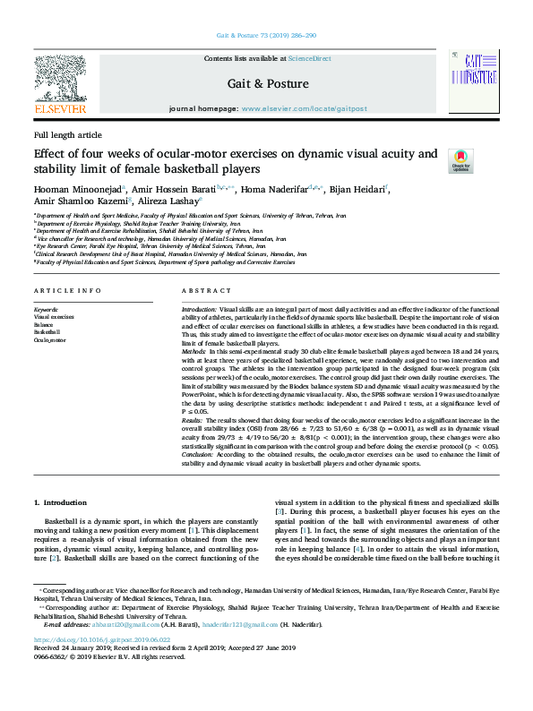 (PDF) Effect of four weeks of ocular-motor exercises on dynamic visual ...
