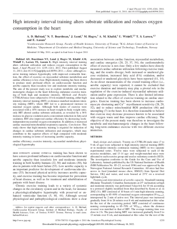 (PDF) High intensity interval training alters substrate utilization and ...