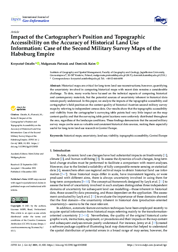 (PDF) Impact of the Cartographer’s Position and Topographic Accessibility on the Accuracy of ...