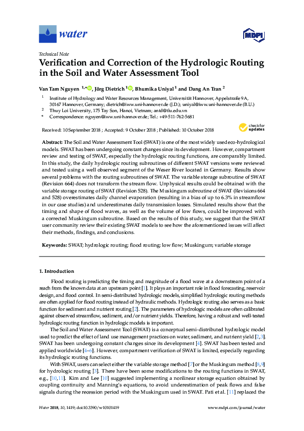 (PDF) Verification and Correction of the Hydrologic Routing in the Soil ...