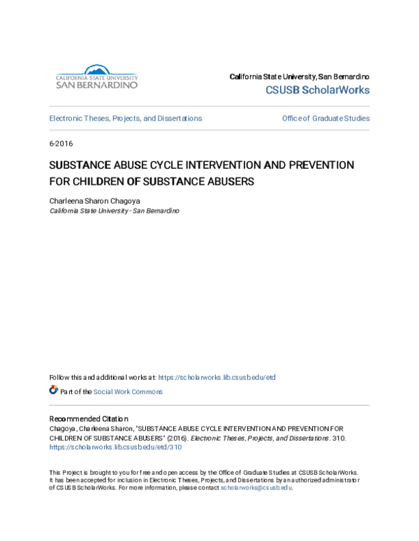 (PDF) Interventions for Children of Substance Abusers