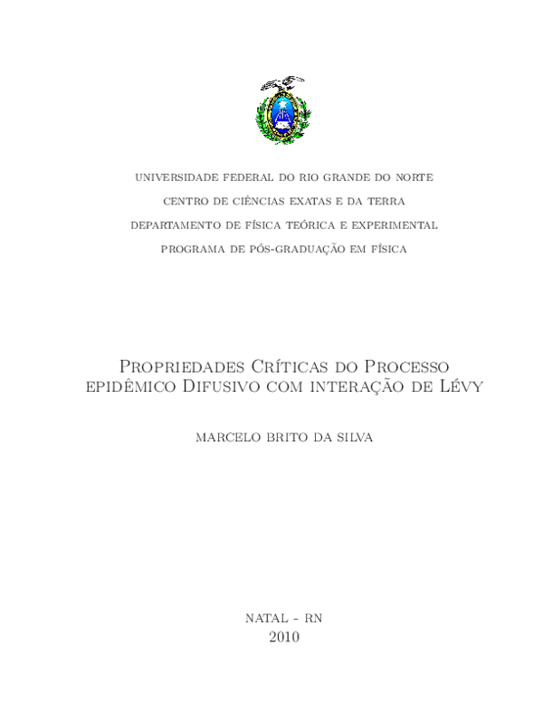 (PDF) Propriedades críticas do processo epidêmico difusivo com ...