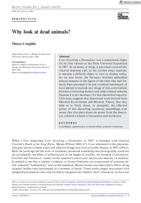 (PDF) Why look at dead animals?