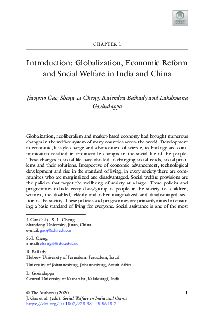 (PDF) Introduction: Globalization, Economic Reform and Social Welfare ...