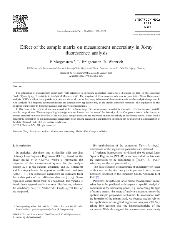 (PDF) Effect of the sample matrix on measurement uncertainty in X-ray ...