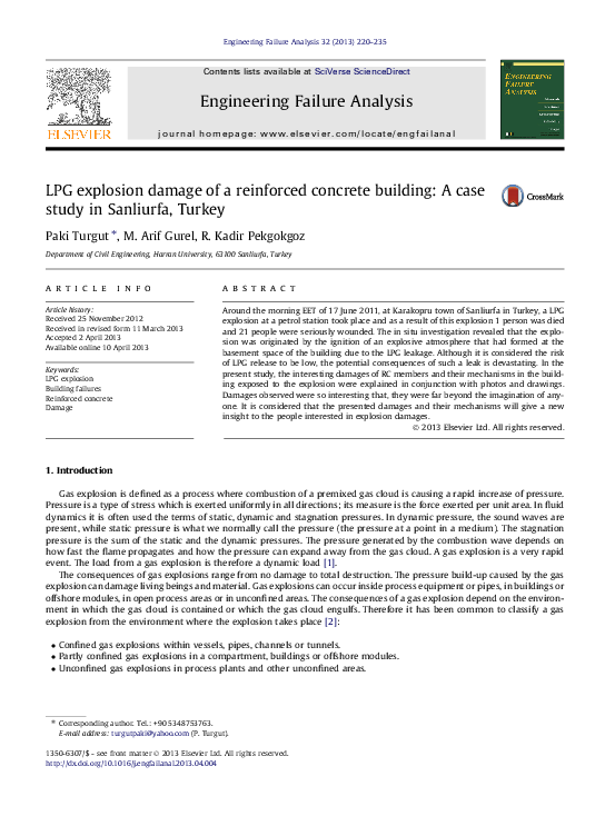 (PDF) LPG explosion damage of a reinforced concrete building: A case ...