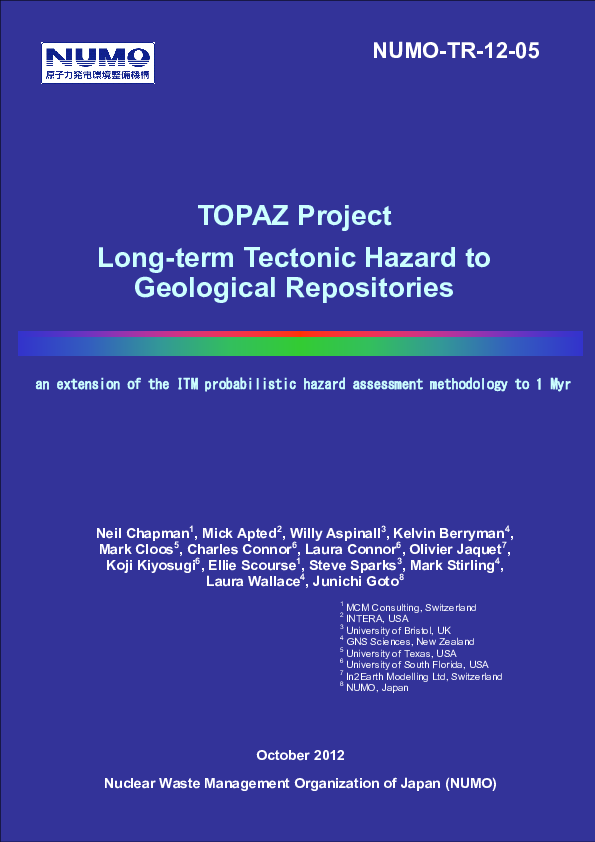 (PDF) NUMO-TR-1205 TOPAZ Project Long-term Tectonic Hazard to ...