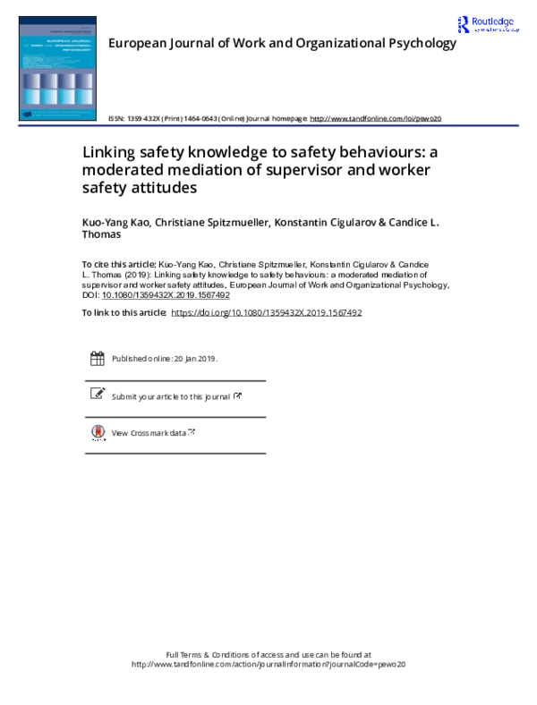(PDF) Linking safety knowledge to safety behaviours: a moderated ...