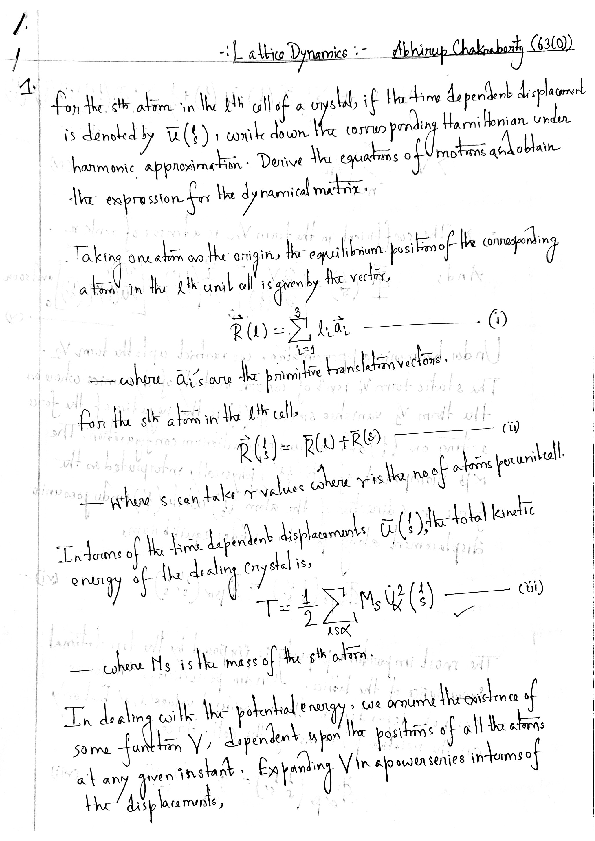(PDF) Lattice Dynamics