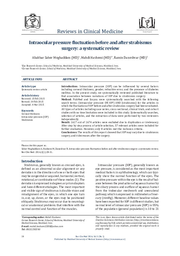 (PDF) Intraocular pressure fluctuation before and after strabismus ...