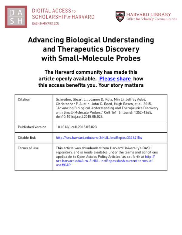 (PDF) Advancing Biological Understanding and Therapeutics Discovery ...