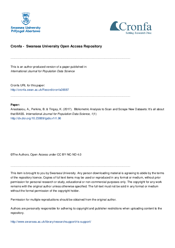 (PDF) Bibliometric Analysis to Scan and Scrape New Datasets: It’s all ...