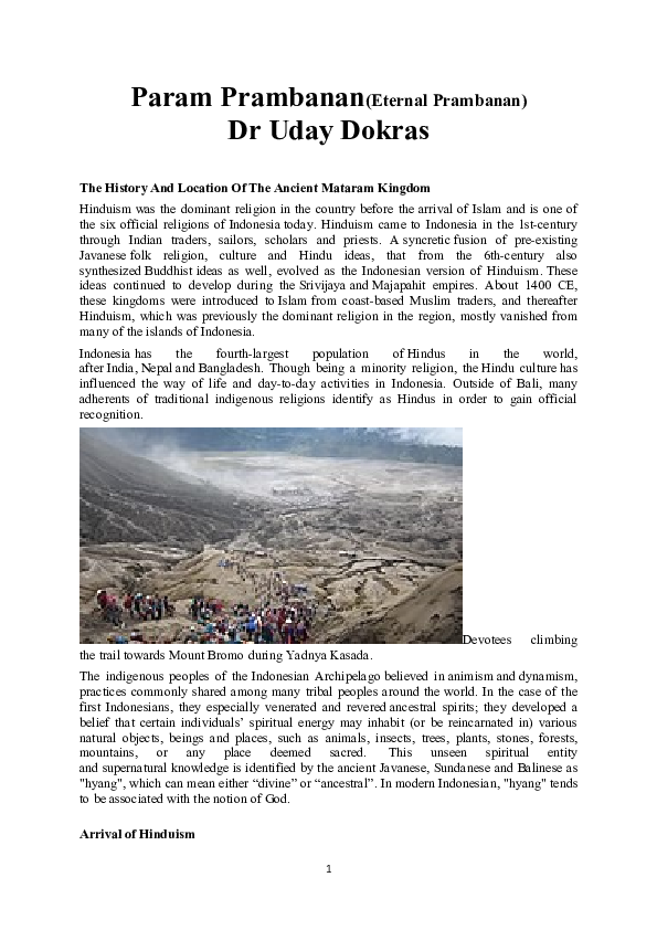 (DOC) Param Prambanan(Eternal Prambanan) ----The History And Location