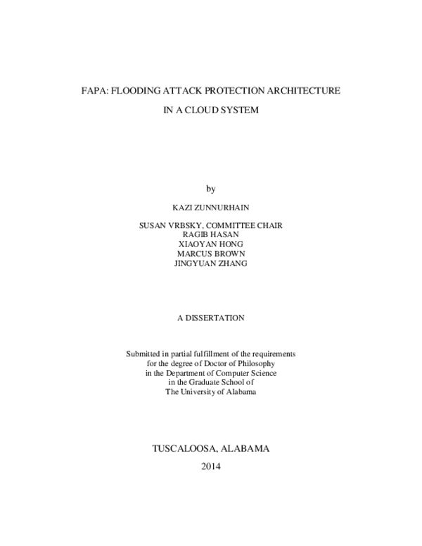 (PDF) FAPA: flooding attack protection architecture in a cloud system ...