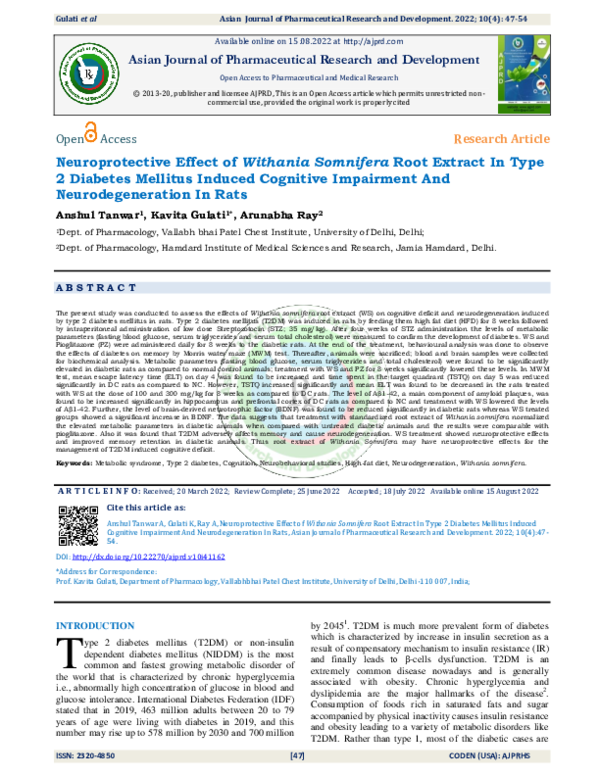 (PDF) Asian Journal of Pharmaceutical Research and Development