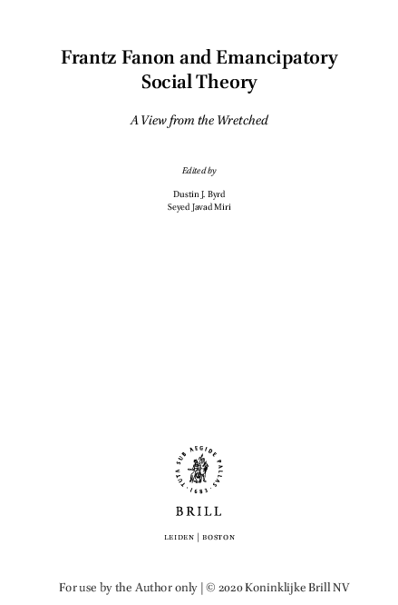 (PDF) Fanon’s New Humanism as Antidote to Today’s Colonial Violence
