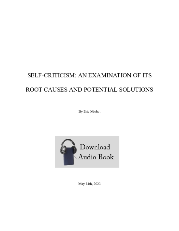 (PDF) Self-Criticism An Examination of Its Root Causes and Potential ...
