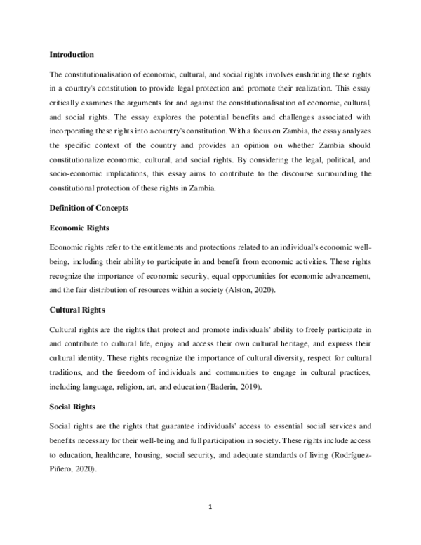 (PDF) Constitutionalisation of Economic, Cultural, and Social Rights