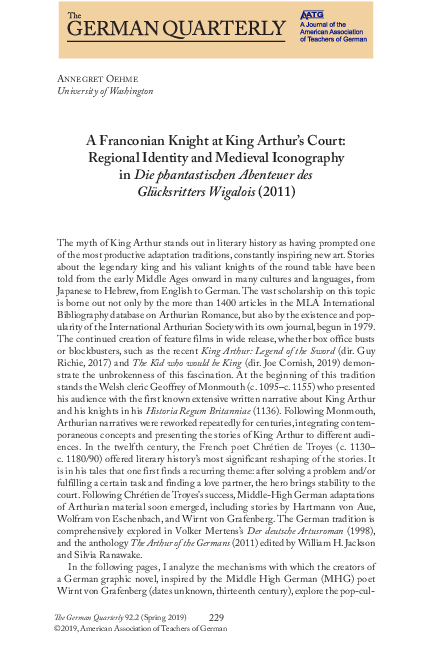 (PDF) A Franconian Knight at King Arthur's Court: Regional Identity and ...