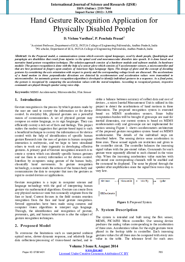 (PDF) Hand Gesture Recognition Application for Physically Disabled People