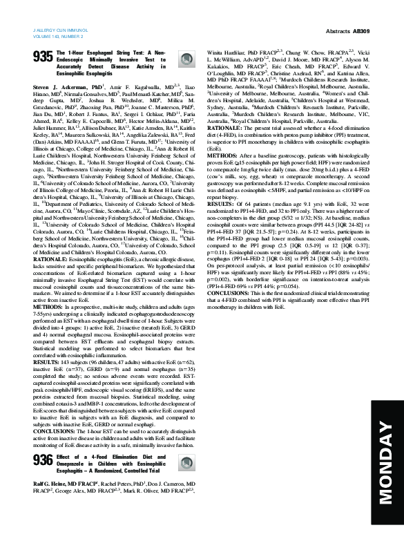 (PDF) The 1-Hour Esophageal String Test: A Non-Endoscopic Minimally ...