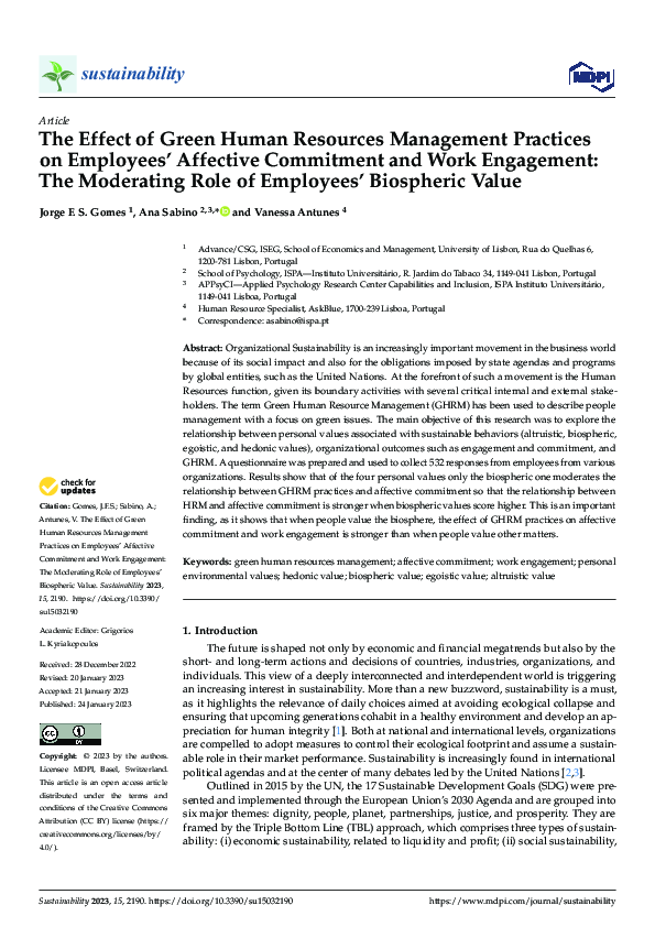(PDF) The Effect of Green Human Resources Management Practices on ...