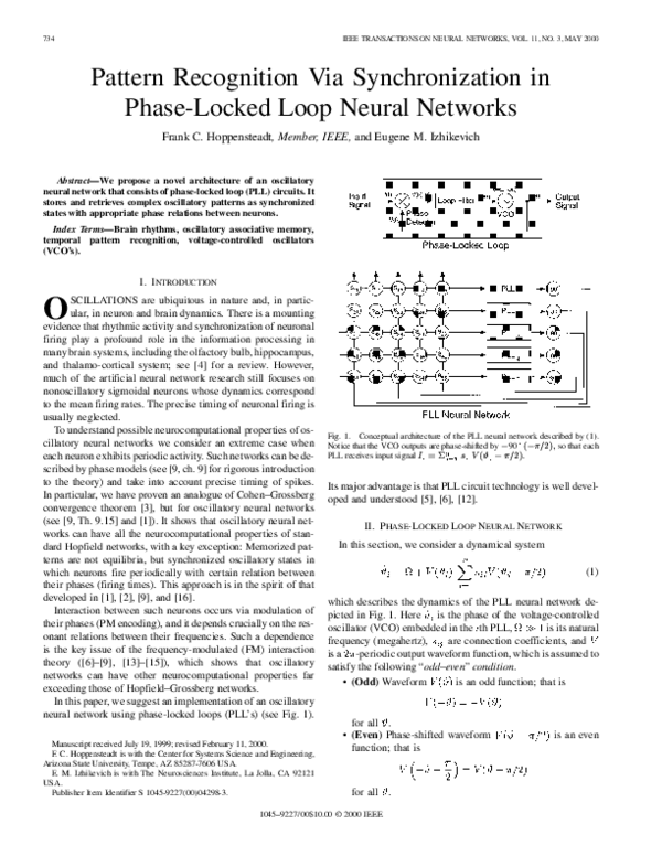 (PDF) Pattern recognition via synchronization in phase-locked loop ...