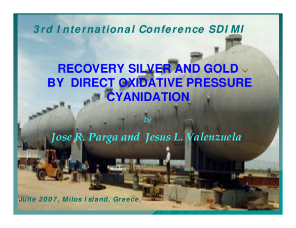 (PDF) Recovery silver and gold by direct oxidative pressure cyanidation ...