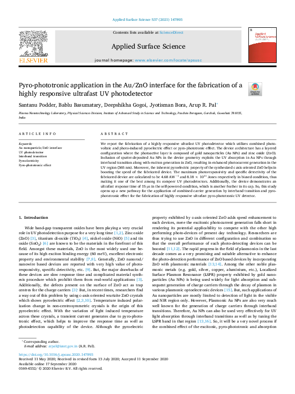 (PDF) Pyro-phototronic application in the Au/ZnO interface for the ...